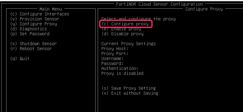 Sensor Provisioning Fortindr Cloud Sensors Fortinet Document Library